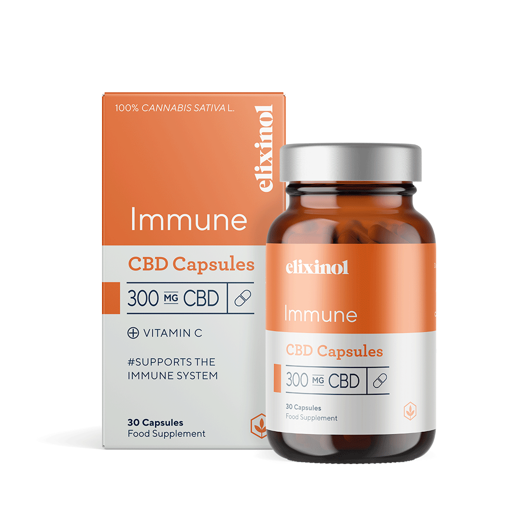 Elixinol Immune CBD Capsules (30 x 10mg Capsules)- 300mg - BRITISH CANNABIS